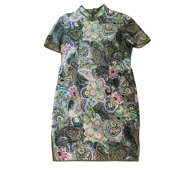 N/A | Dresses | Shift Mini Dress Womens Multicolor Paisley Print ...
